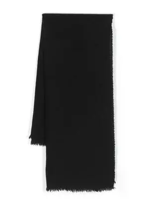 Destin Frayed-edge Cashmere Scarf - Black