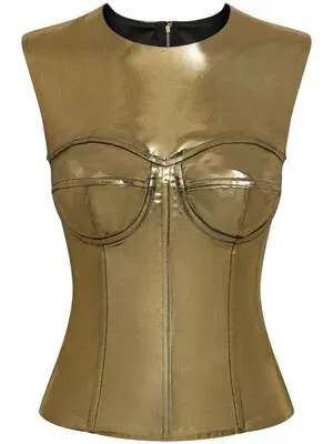 Dolce & Gabbana Metallic Sleeveless Top - Gold