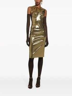 Dolce & Gabbana Metallic Sleeveless Top - Gold