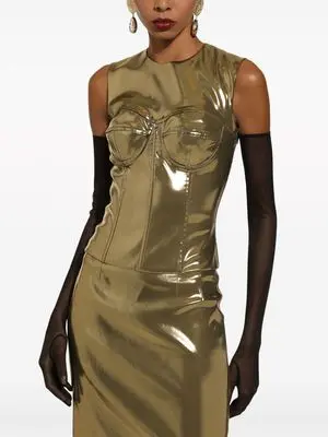 Dolce & Gabbana Metallic Sleeveless Top - Gold