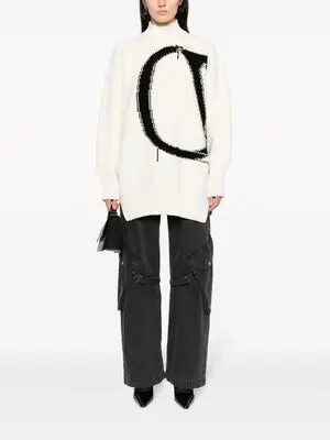Off-White Maxi Logo Jumper - White