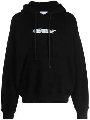 Off-White Logo-print Cotton Hoodie - Black