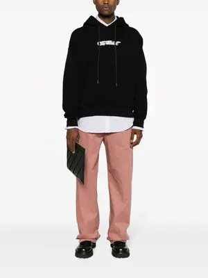 Off-White Logo-print Cotton Hoodie - Black
