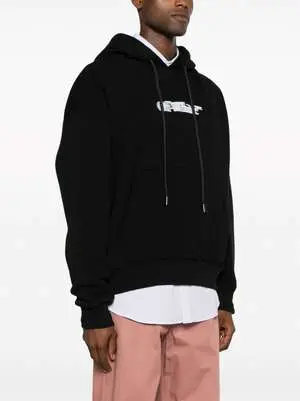 Off-White Logo-print Cotton Hoodie - Black