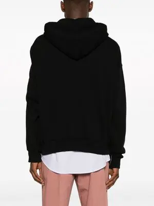 Off-White Logo-print Cotton Hoodie - Black
