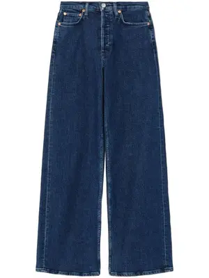 RE/DONE High-rise Wide-leg Jeans - Blue