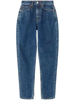 RE/DONE Taper High-rise Tapered Jeans - Blue