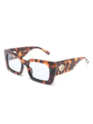 Linda Farrow Nieve Rectangle-frame Tortoiseshell-effect Glasses