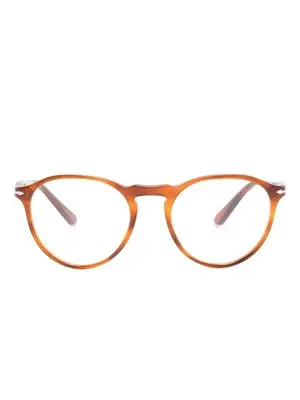 Persol Tortoiseshell Round Frame Eyeglasses - Brown