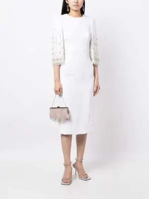 Jenny Packham Ebba Crystal-embellished Midi Dress - White
