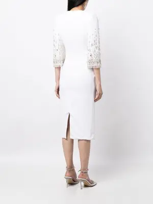 Jenny Packham Ebba Crystal-embellished Midi Dress - White