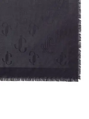 JIMMY CHOO Emani Monogram-jacquard Scarf - Black