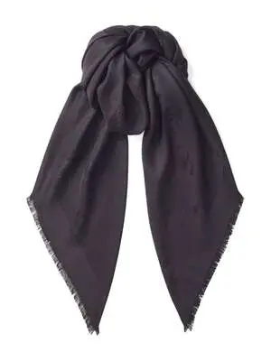 JIMMY CHOO Emani Monogram-jacquard Scarf - Black