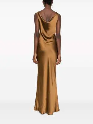 Norma Kamali Satin Finish Gown - Brown