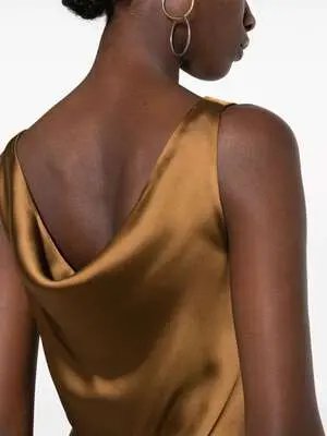 Norma Kamali Satin Finish Gown - Brown