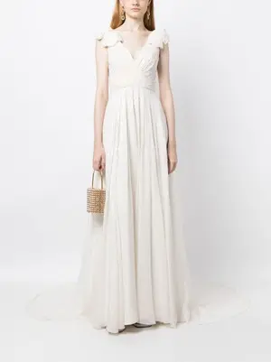 Jenny Packham Alma Pleated Sequin Gown