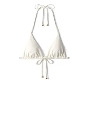 JIMMY CHOO Ariah Logo-print Bikini Top - White