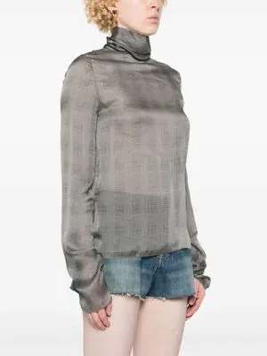 Saint Laurent Checked Blouse - Neutrals