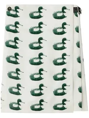 Burberry Duck-print Buckle-fastening Kilt