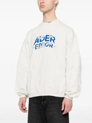 ADER ERROR Logo-embroidered Crinkled Sweatshirt - Neutrals