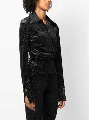 Viktor & Rolf Gathered Glitter Velvet Shirt