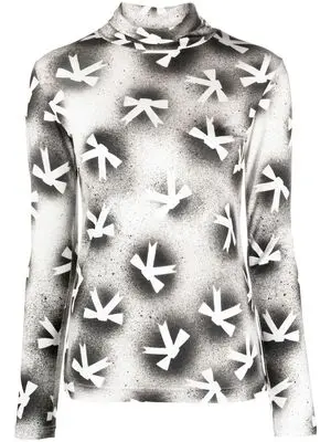 VIKTOR & ROLF Bow-Print Roll-Neck Top