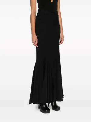 ANDREĀDAMO Cut-out Flannel Maxi Skirt