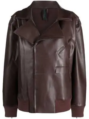 Norma Kamali Oversized Zip-up Biker Jacket - Brown