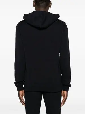 Dolce & Gabbana Logo-plaque Knitted Hoodie - Blue