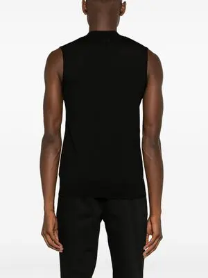 BALLANTYNE V-neck Wool Vest - Black