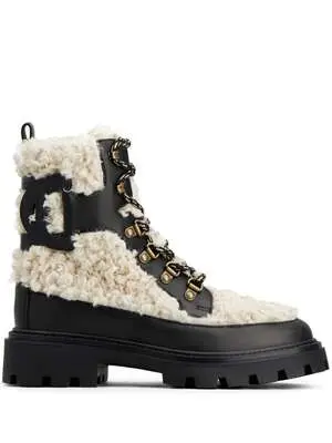 TOD'S Faux-shearling Leather Ankle Boots