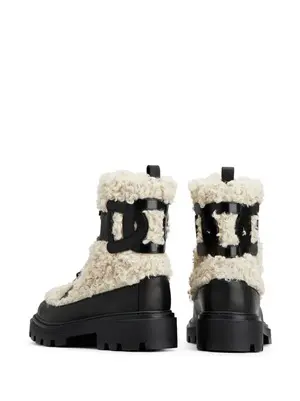 TOD'S Faux-shearling Leather Ankle Boots