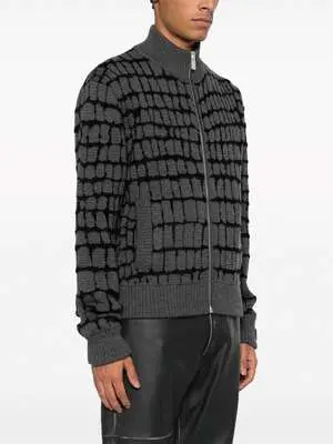 Versace Crocodile-jacquard Zip-up Sweatshirt