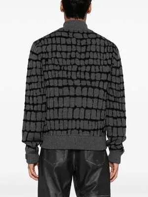 Versace Crocodile-jacquard Zip-up Sweatshirt