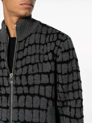 Versace Crocodile-jacquard Zip-up Sweatshirt