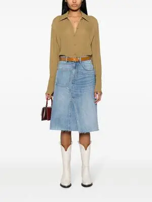 Tory Burch Deconstructed Denim Skirt - Blue