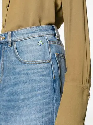 Tory Burch Deconstructed Denim Skirt - Blue