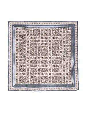 Brunello Cucinelli Geometric-print Silk Scarf - Brown
