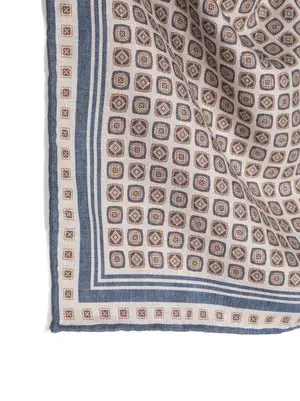 Brunello Cucinelli Geometric-print Silk Scarf