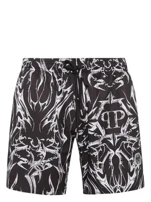 Philipp Plein Logo-print Swim Shorts - Black