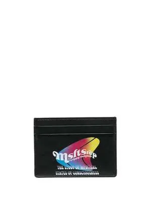 MSFTS Logo-print Faux-leather Cardholder - Black