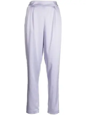 FLEUR DU MAL Pleated Tuxedo Trousers - Purple