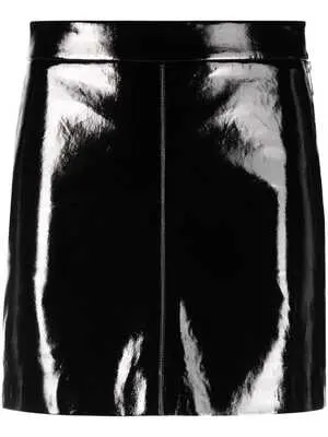 Zadig&Voltaire Jinette Vinyl Leather Miniskirt - Black