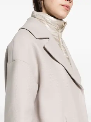 Herno Padded-bib Single-breasted Coat - Neutrals