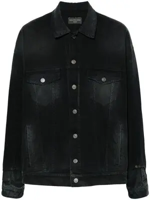 Balenciaga Washed Denim Button-up Jacket