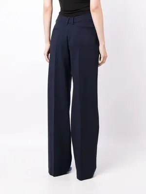 Off-White Wide-leg Virgin Wool-blend Trousers - Blue