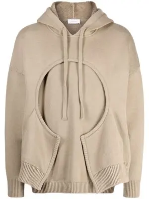 Off-White Cut-out Layered Hoodie - Neutrals