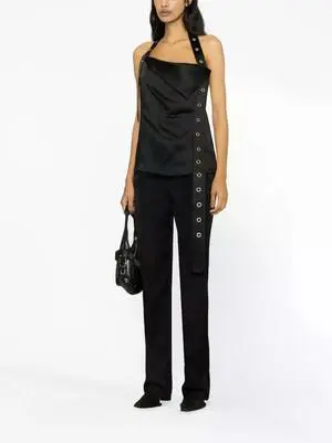 Off-White Eyelet-embellished Halterneck Top