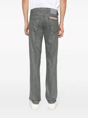 Jacob Cohen Bard Slim-cut Flannel Trousers - Grey