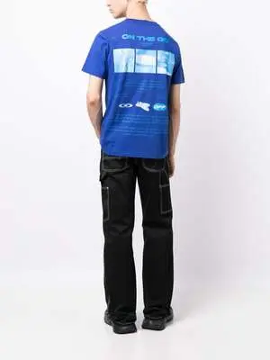 Off-White On The Go Moon Cotton T-shirt - Blue